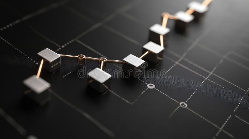 Performance Growth is Symbolized by a Glowing Bar Graph on a Reflective ...