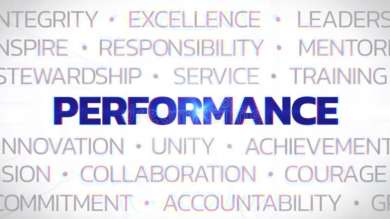 Performance - Highlights Concept Buzzwords Stock Abbildung - Illustration von beweggrund, firma ...