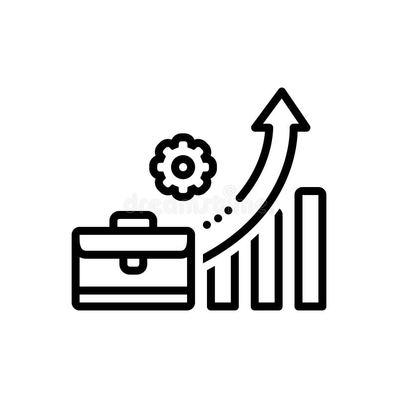 Black Line Icon for Performance, Accomplishment and Graph Stock ...