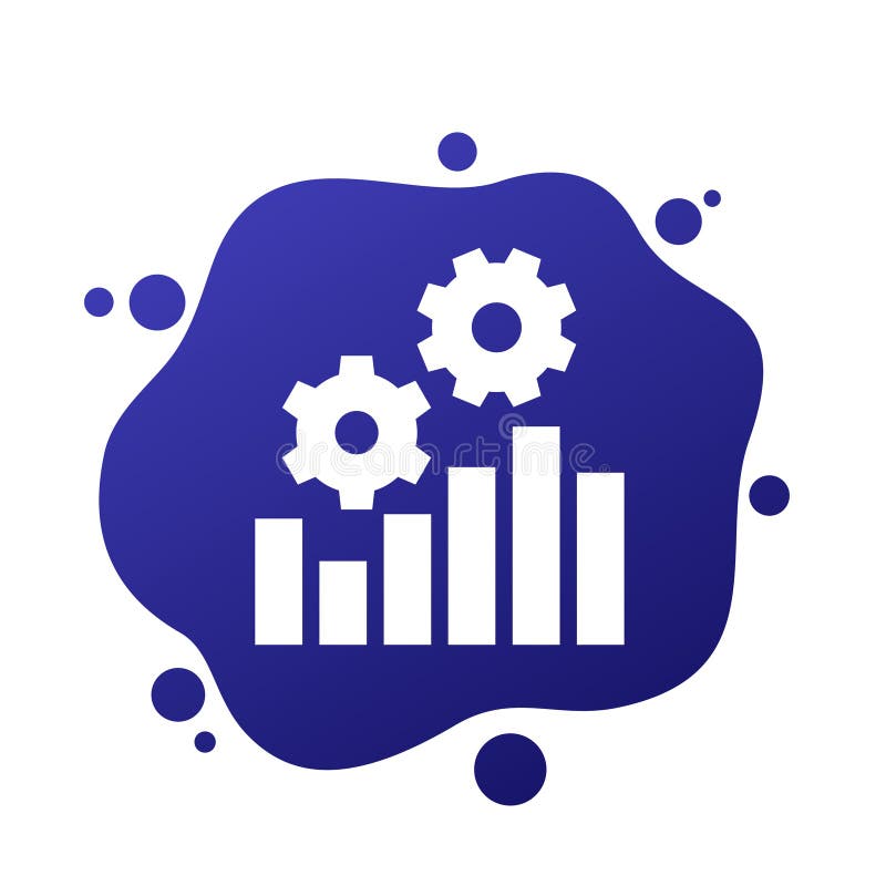 Performance Icon with a Graph and Gears Stock Vector - Illustration of ...