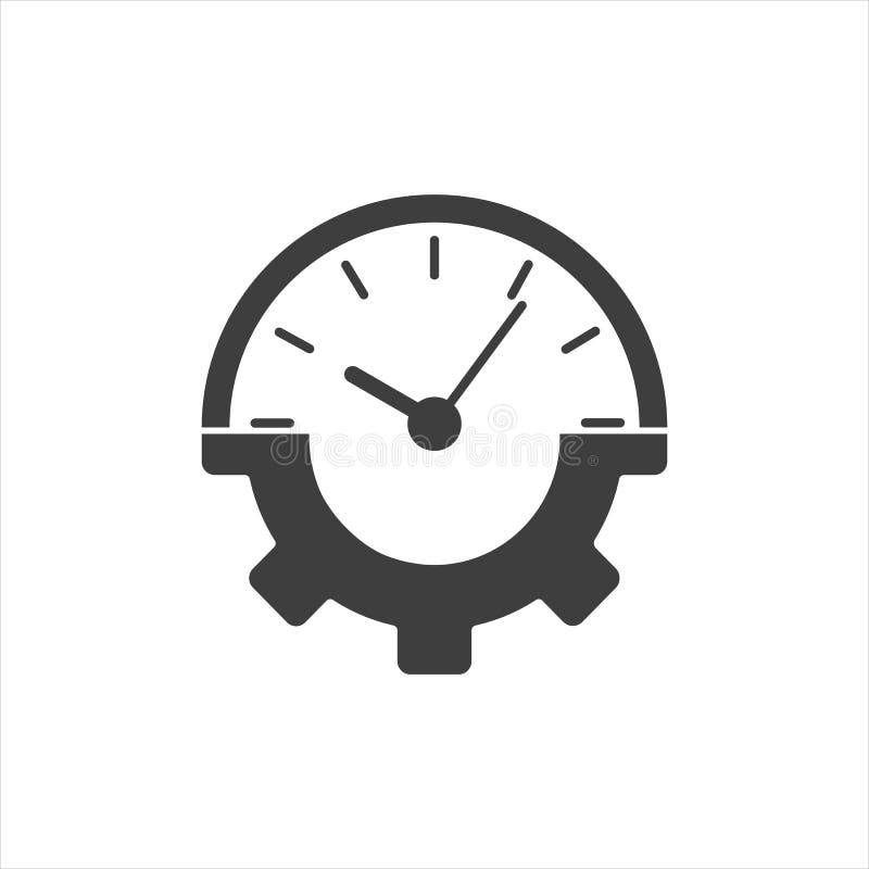 Performance Icon Vector. Clock and Gear. EPS 10 Stock Vector ...