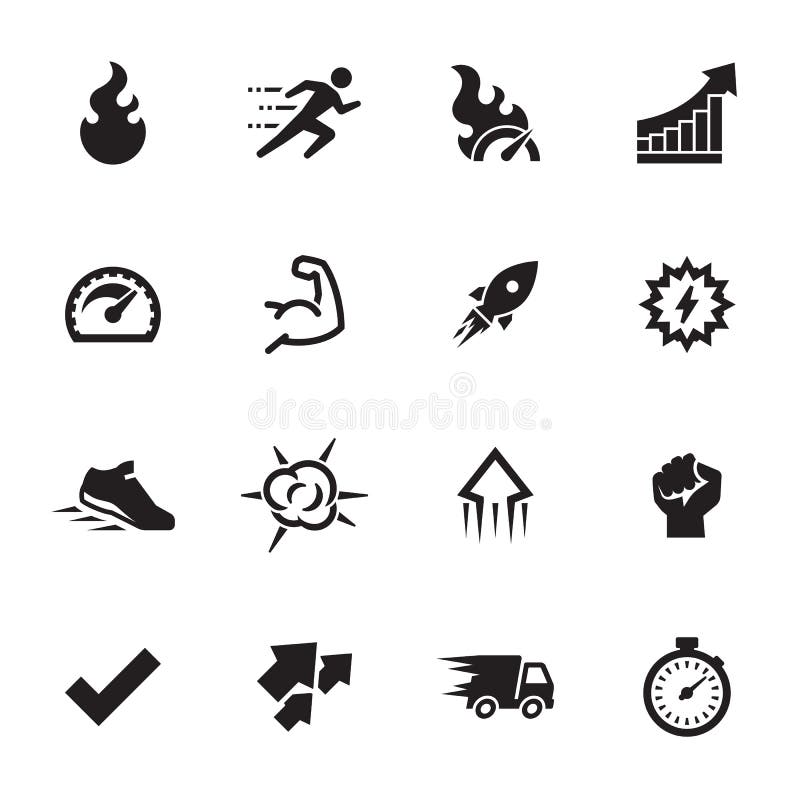 Performance Icons Set stock illustration. Illustration of graphic ...