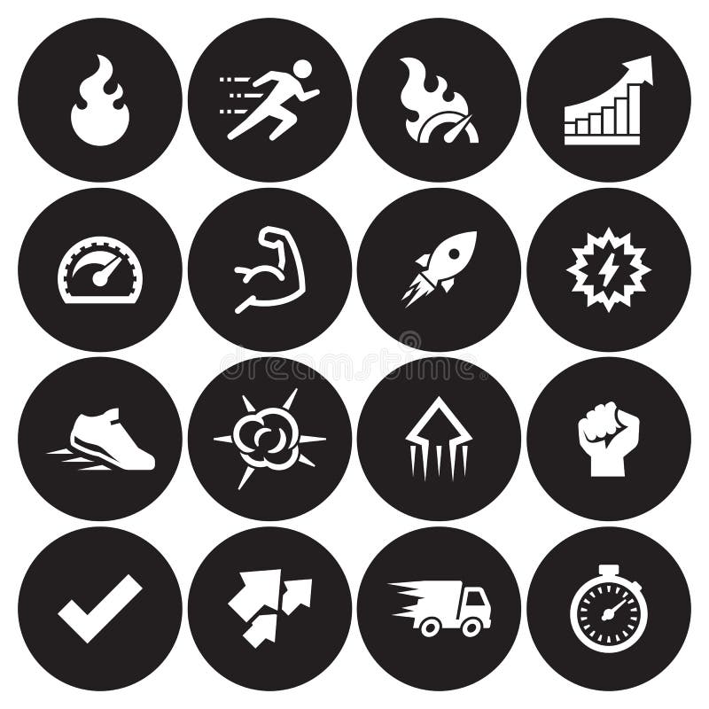 Performance Icons Set stock illustration. Illustration of growth ...