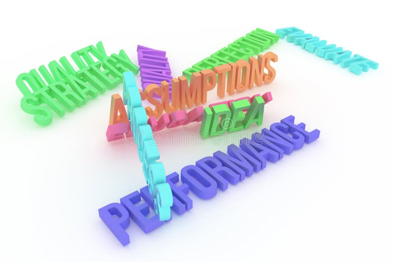 Performance, Idea, Business Conceptual Colorful 3D Rendered Words ...