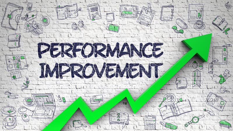 Performance Improvement Drawn on Brick Wall. Stock Illustration ...