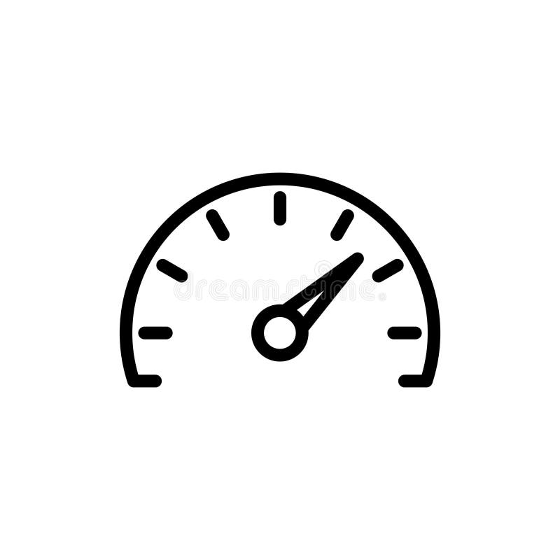 Performance Indicator Icon Set. Fast Speedometer Vector Symbol in Black ...