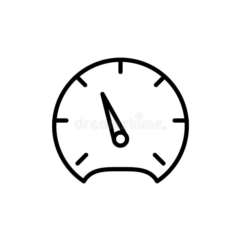 Performance Indicator Icon Set. Fast Speedometer Vector Symbol in Black ...