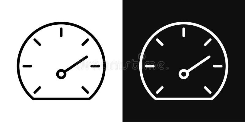 Performance Indicator Icon Set. Fast Speedometer Vector Symbol in Black ...