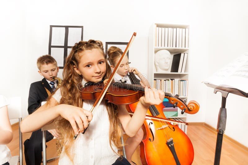 Performance of Kids Playing Musical Instruments Stock Image - Image of ...