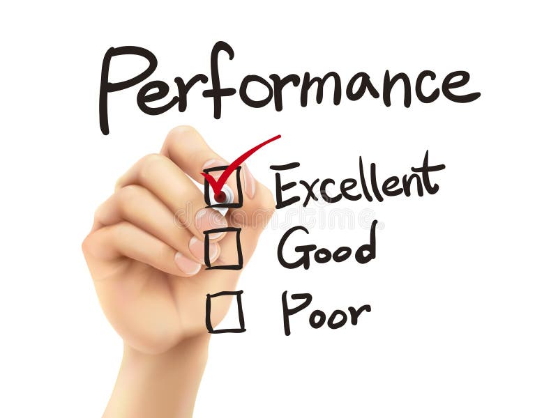 Performance List Checking by 3d Hand Stock Vector - Illustration of ...