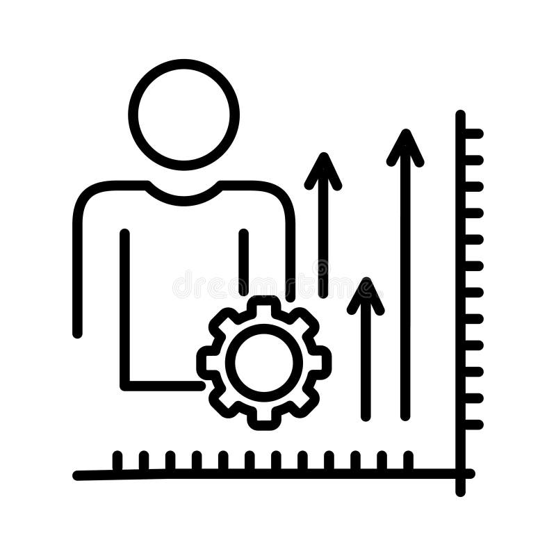 Performance Management Black and White Icon Illustration Stock Vector ...