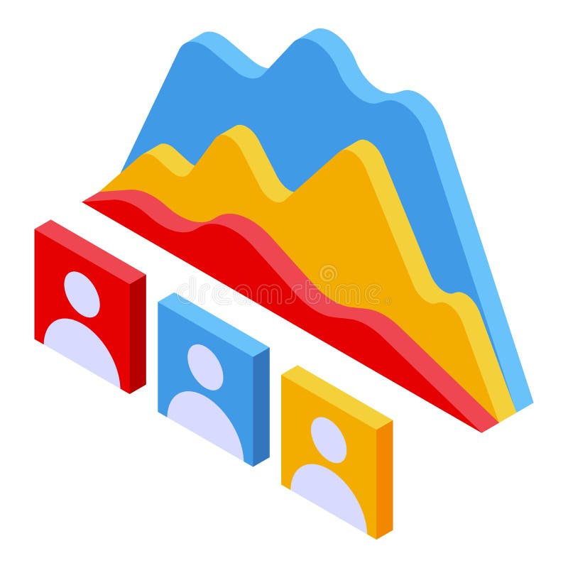 Performance Management Data Chart Icon Isometric Vector. Company Report ...