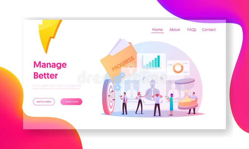 Performance Management Landing Page Template. People Characters in ...