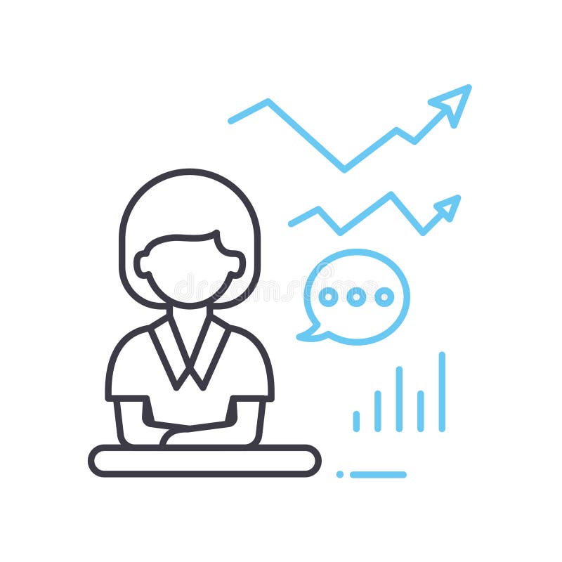 Performance Management Line Icon, Outline Symbol, Vector Illustration ...