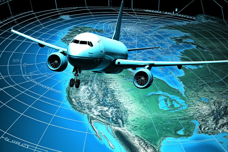 A Performance Map Shows a Flight Path with One Aircraft in it. Stock ...