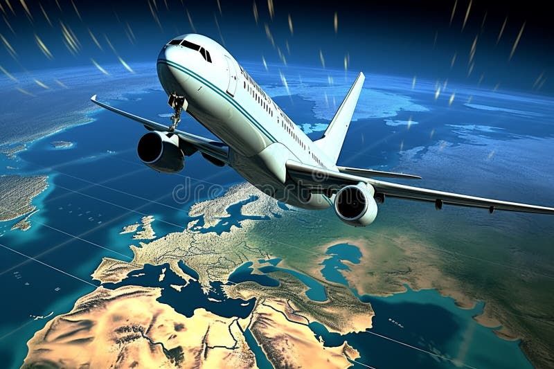 A Performance Map Shows a Flight Path with One Aircraft in it. Stock ...