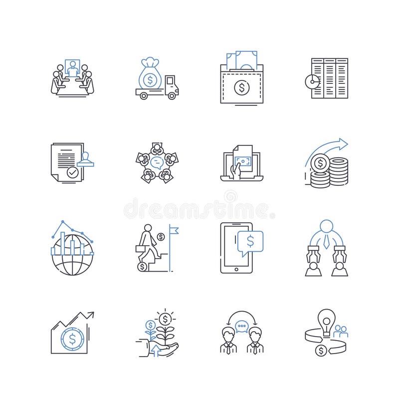 Performance Measurement Line Icons Collection Metrics Evaluation