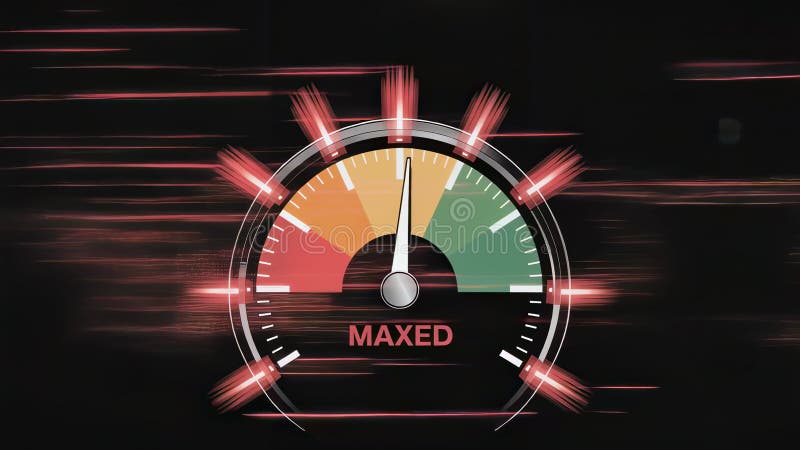 Performance Meter Maxed Out with Glitch Effects and Light Trails Stock ...