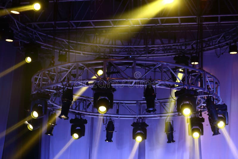 Performance Moving Lighting on Construction Stock Photo - Image of ...