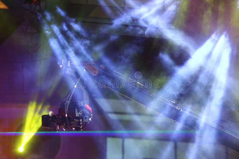 Performance Moving Lighting on Construction Light Beam Ray Editorial ...