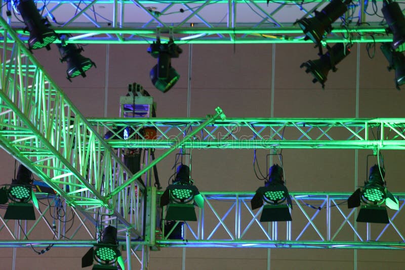 Performance Moving Lighting on Construction Light Beam Ray Stock Image ...