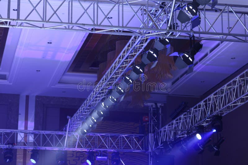 Performance Moving Lighting on Construction Light Beam Ray Stock Image ...