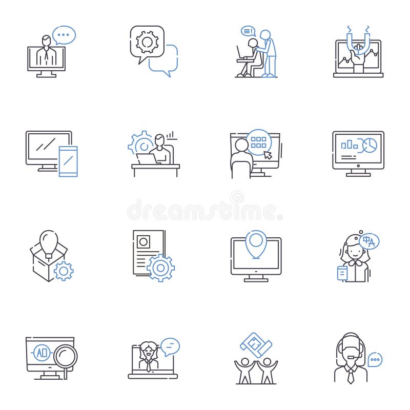 Performance And Output Line Icons Collection Efficiency Productivity Performance Output