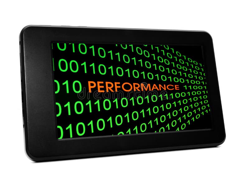 Performance on PC tablet stock image. Image of render - 177164313