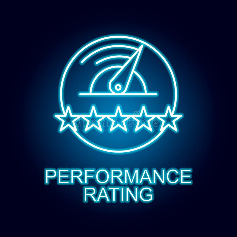 Performance Rating Line Icon in Neon Style. Element of Human Resources ...
