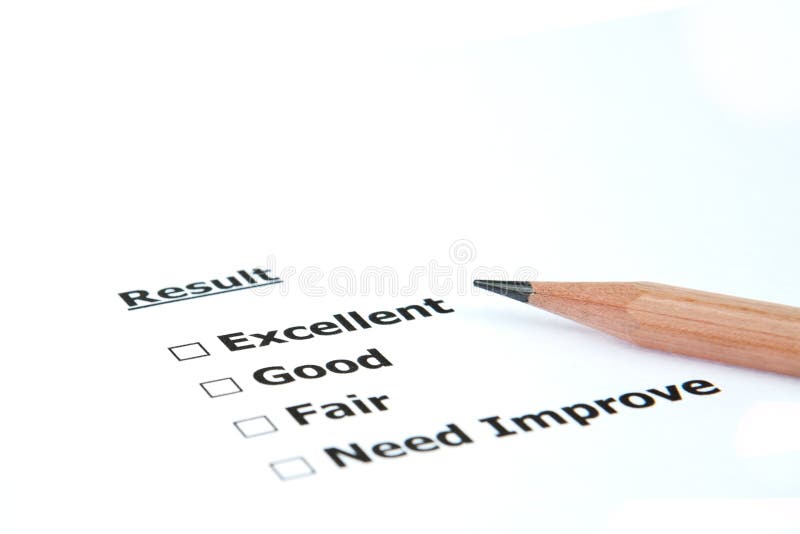 Feedback Form Checked with Excellent Stock Photo - Image of mark ...