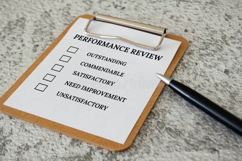 Performance Review Checklist on Clip Board with Pen. Performance Review ...