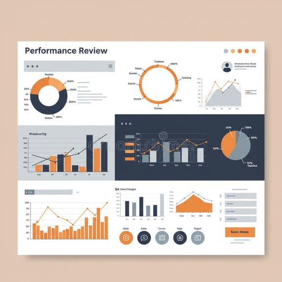 Performance Review Dashboard Featuring Various Data Visualizations ...