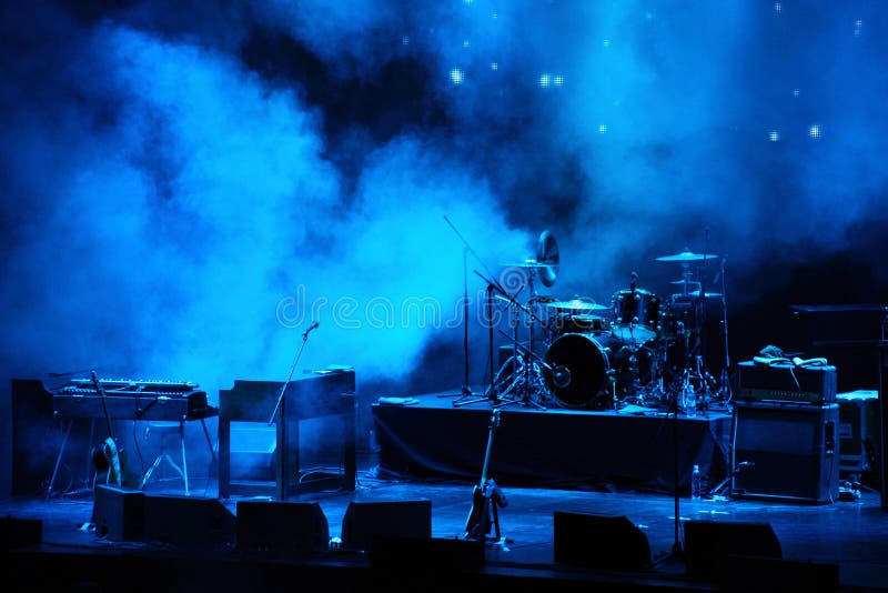 Performance Stage Awaiting for Rock Band Stock Image - Image of ...