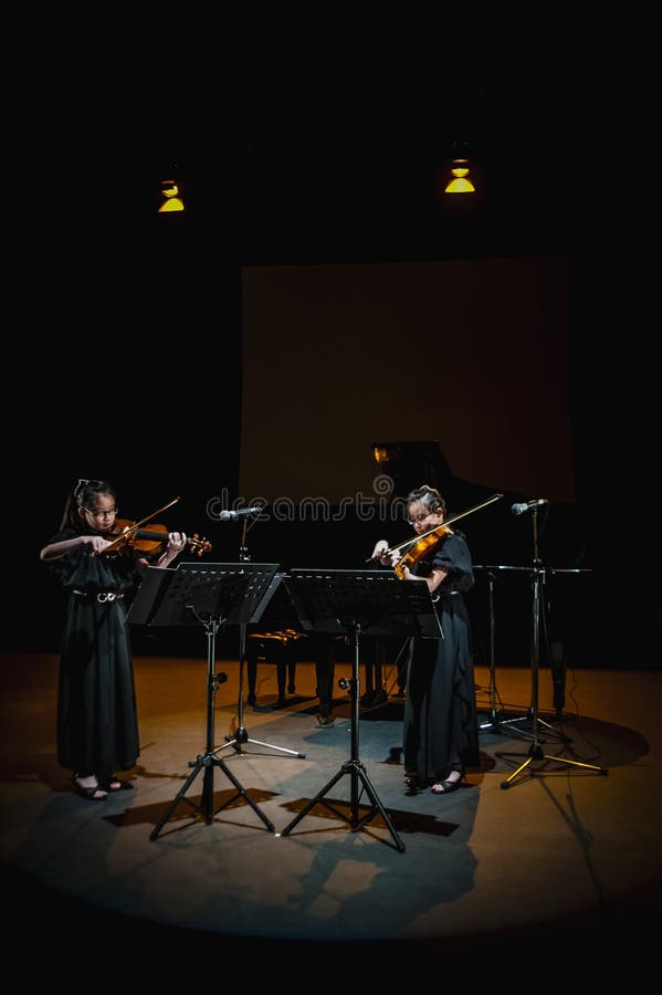 Performance on Stage in Dark Studio Editorial Stock Photo - Image of ...