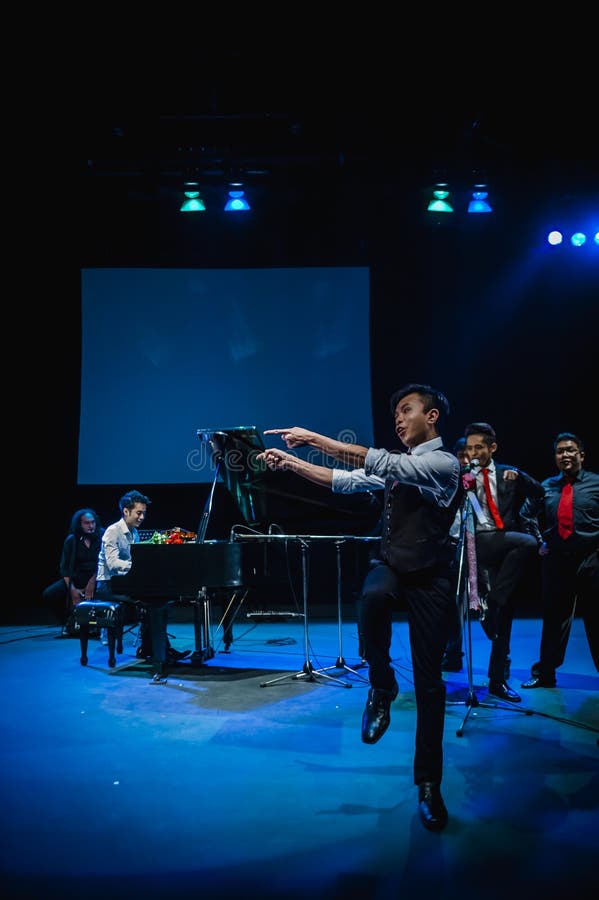 Performance on Stage in Dark Studio Editorial Photo - Image of choral ...