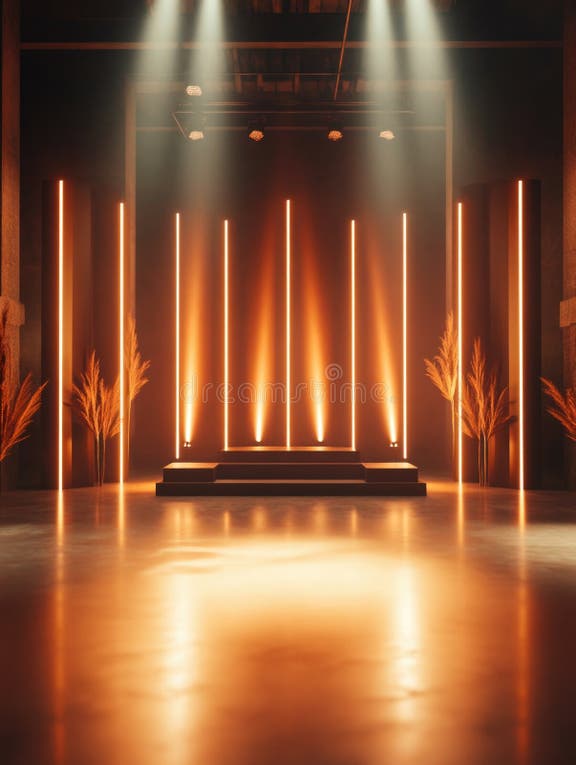 Performance Stage with Lights Stock Image - Image of concert, space ...