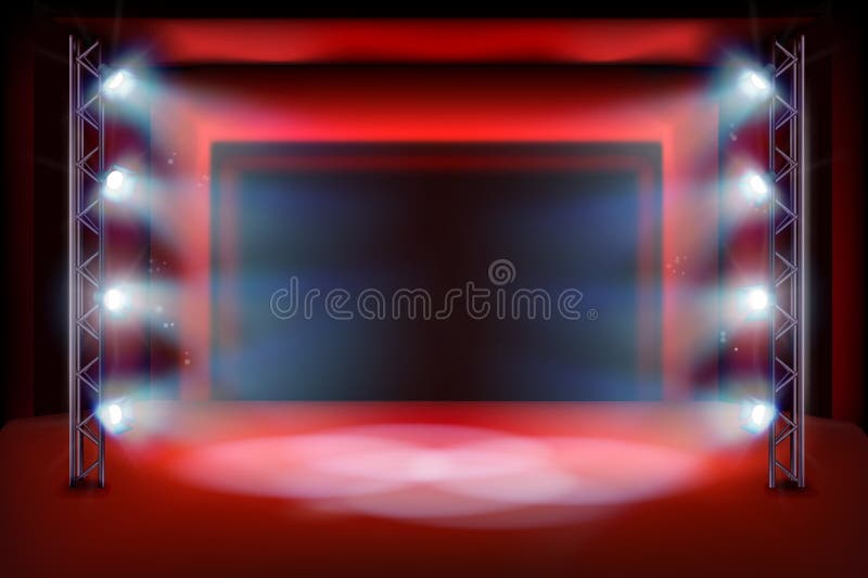 The Performance on Theatrical Stage. Vector Illustration. Stock Vector ...