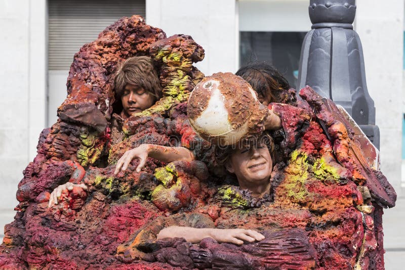 Performance of Street Performers on the Streets of Madrid in Spain ...