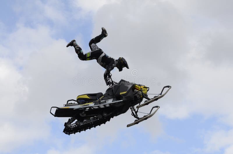 Performance of Stunt Motorcyclist on the Day of the City of Chelyabinsk ...