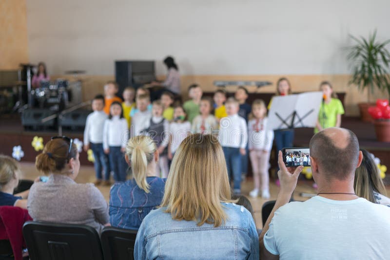 Performance by Talented Children. Children on Stage Perform in Front of ...