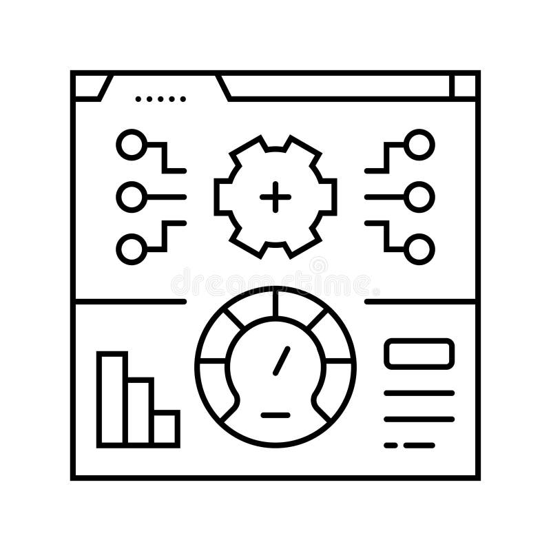 Performance Testing Analyst Line Icon Vector Illustration Stock ...