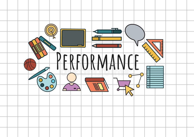 Performance Text with Drawings Graphics Stock Illustration ...