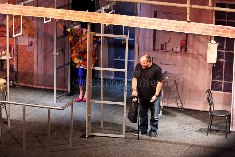 Performance in the theater editorial image. Image of makeevka - 22516145