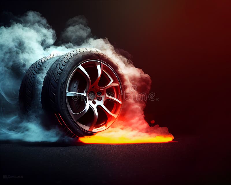 Performance Tires with Smoke Stock Illustration - Illustration of tire ...