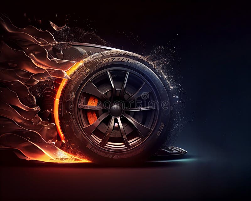 Performance Tires with Smoke Stock Illustration - Illustration of ...