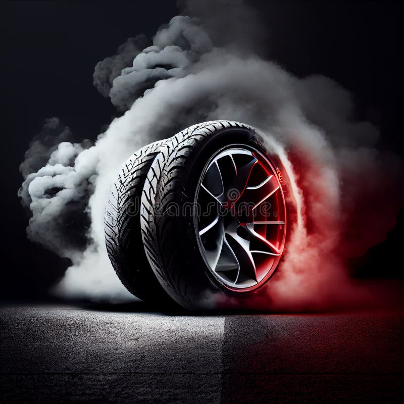 Performance Tires with Smoke Stock Illustration - Illustration of ...