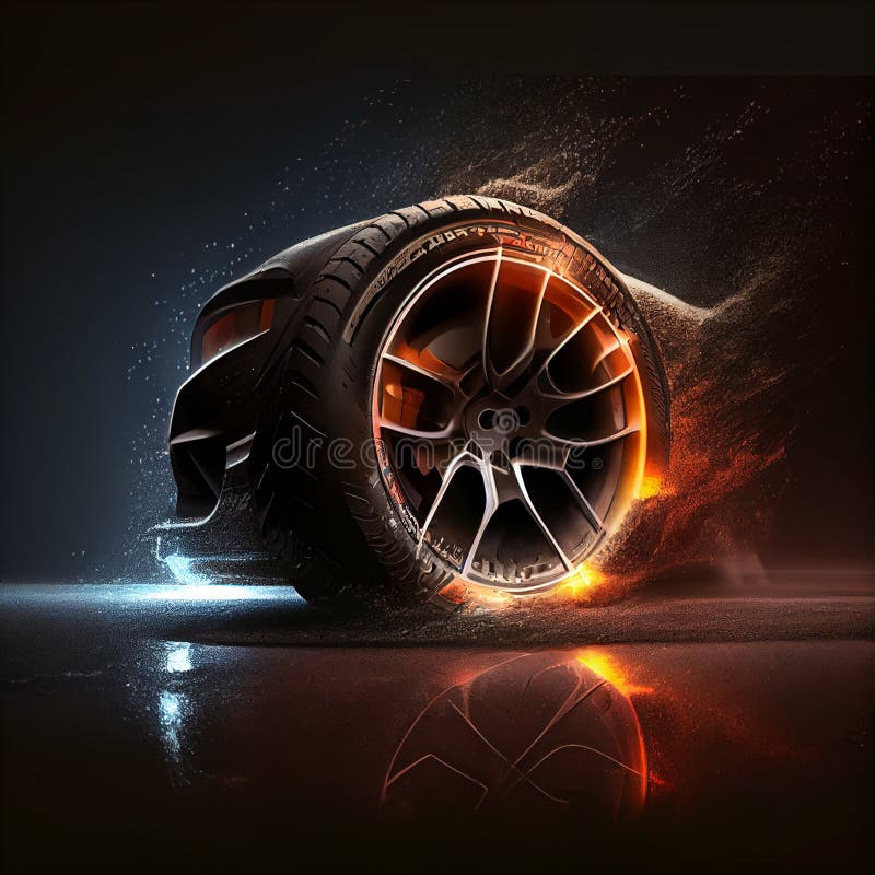 Performance Tires with Smoke Stock Illustration - Illustration of tyre ...