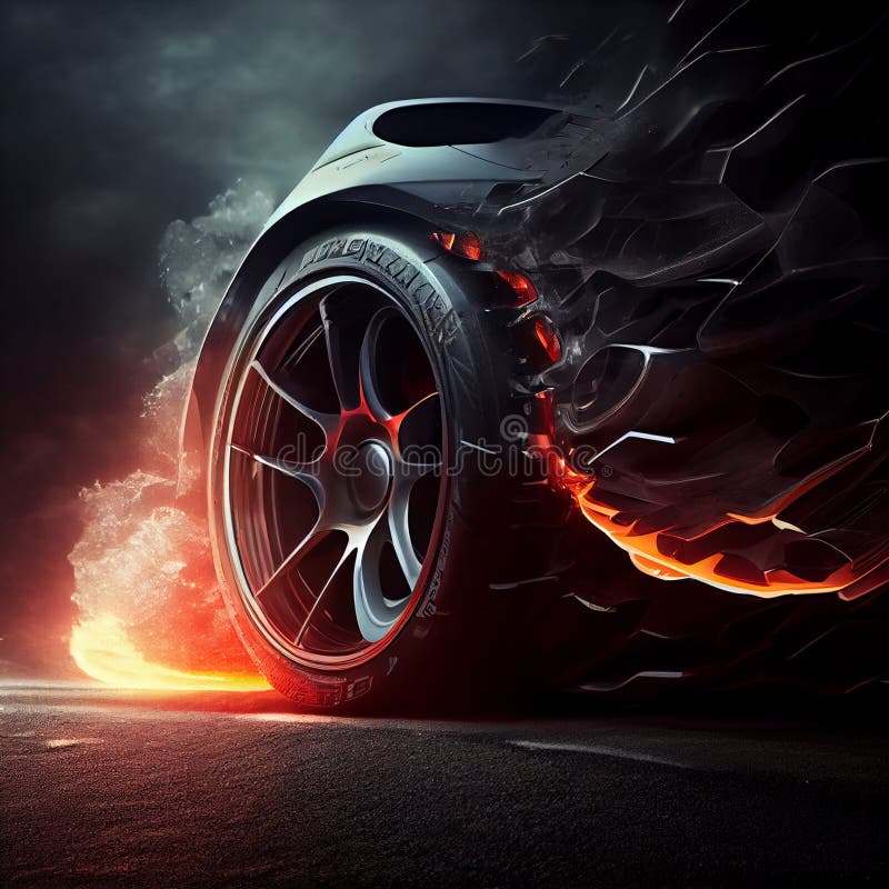 Performance Tires with Smoke Stock Illustration - Illustration of ...