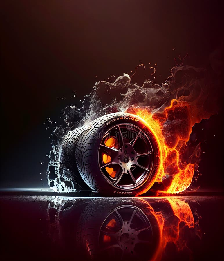Performance Tires with Smoke Stock Illustration - Illustration of ...