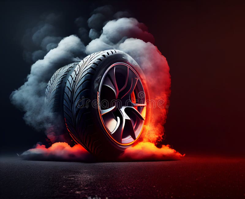 Performance Tires with Smoke Stock Illustration - Illustration of ...